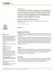 The effects of Kinesio Taping on the trajectory of the forelimb and the ...